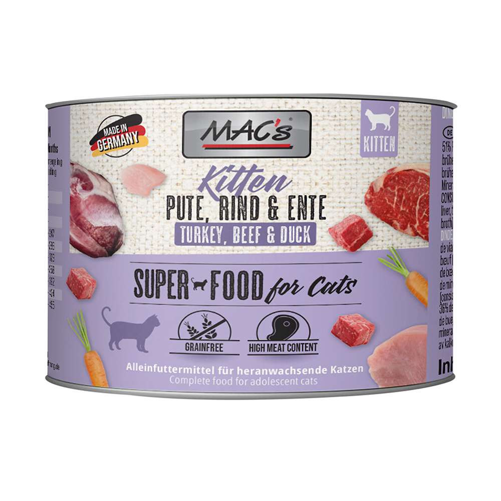 MAC´s CAT Kitten Pute/Rind & Ente | Nassfutter | Katzenfutter | Katze ...